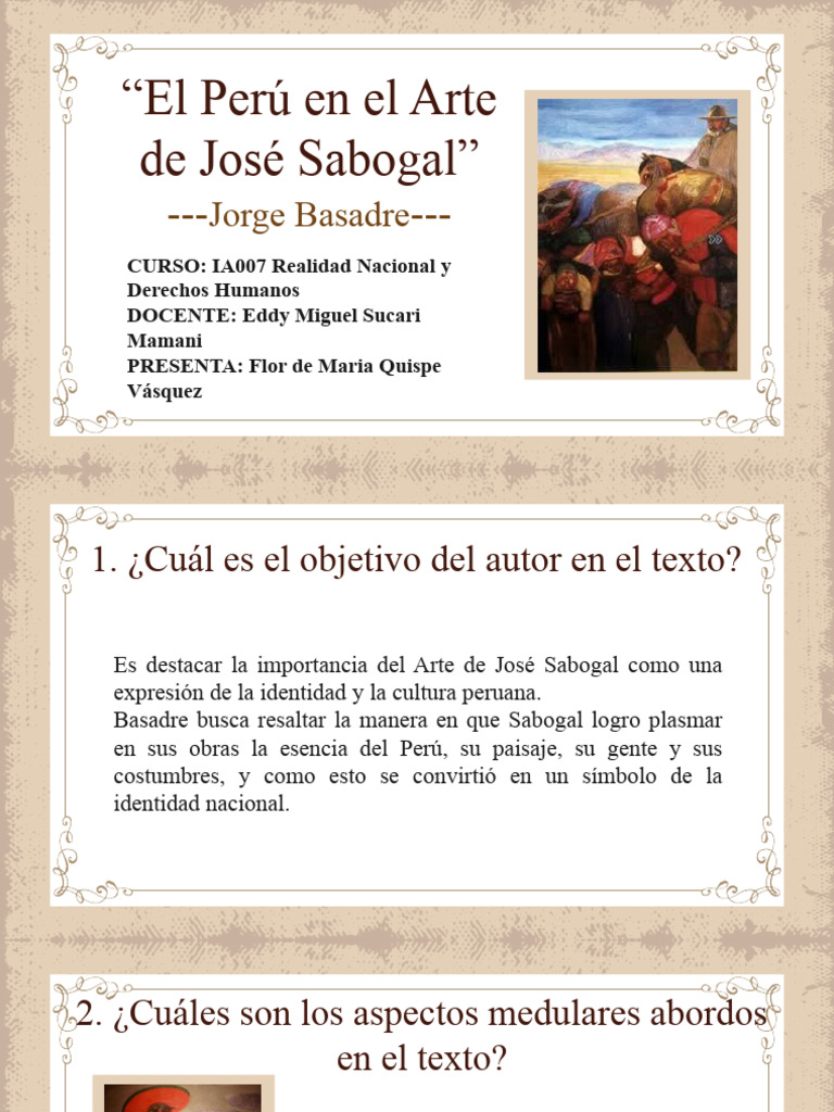 El Peru en El Arte de Jose Sabogal | PDF | Nacionalismo | Perú