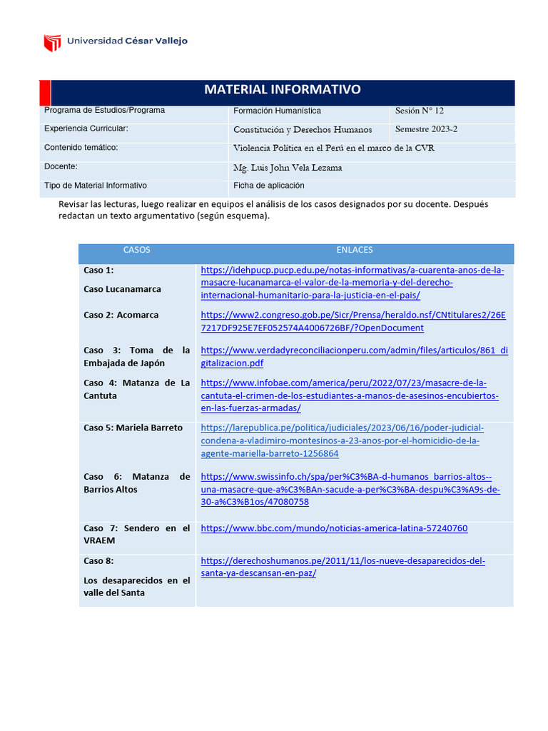 Ficha de Aplicación 12 - Grupo N°6 | PDF