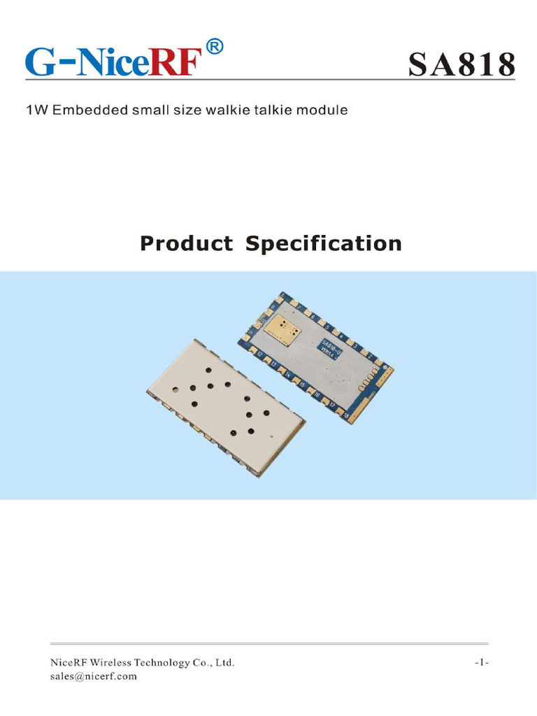SA818 1W Embedded Walkie Talkie Modulev3.4 | PDF | Amplifier ...