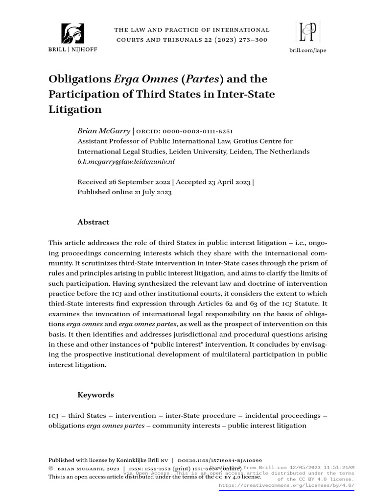 Lape Article p273 - 3 | PDF | Intervention (Law) | International Law