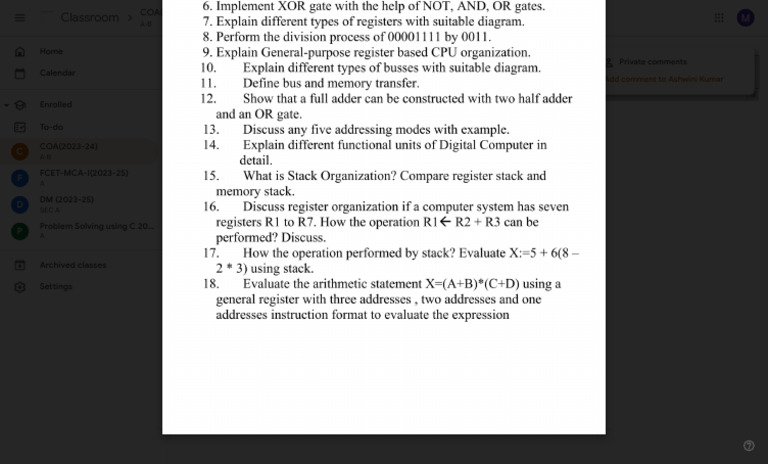 Question Bank for coa | PDF | Digital Electronics | Central Processing Unit