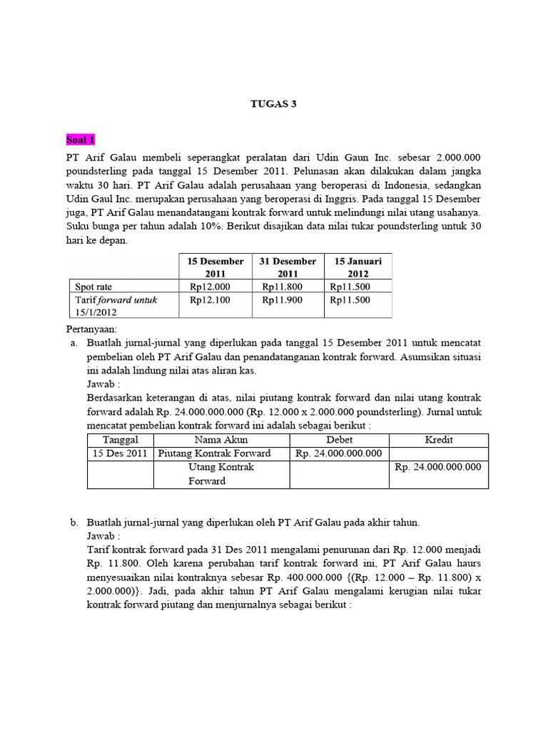 Tugas 3 Akuntansi Keuangan Lanjutan II | PDF