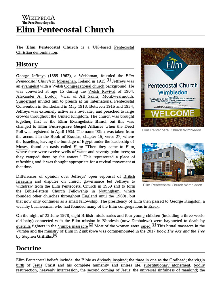 Elim Pentecostal Church | PDF