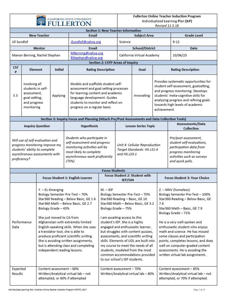 ilp form jill sundlof | PDF