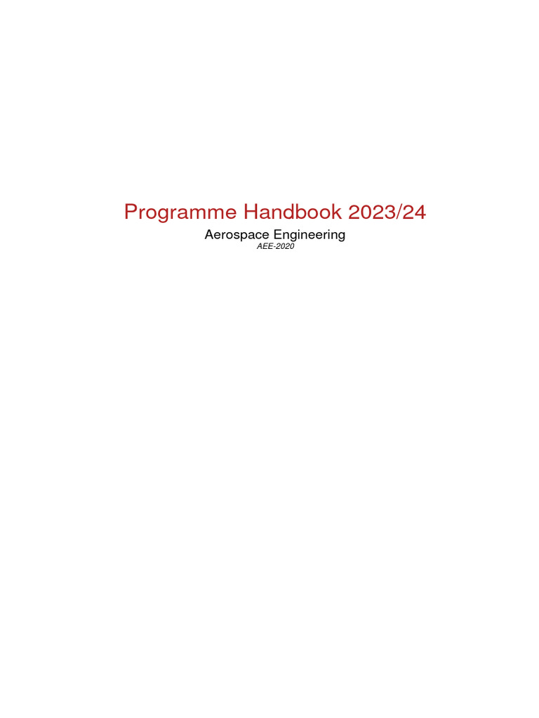 Aerospace Engineering Programme Handbook | PDF | Engineering | Critical ...