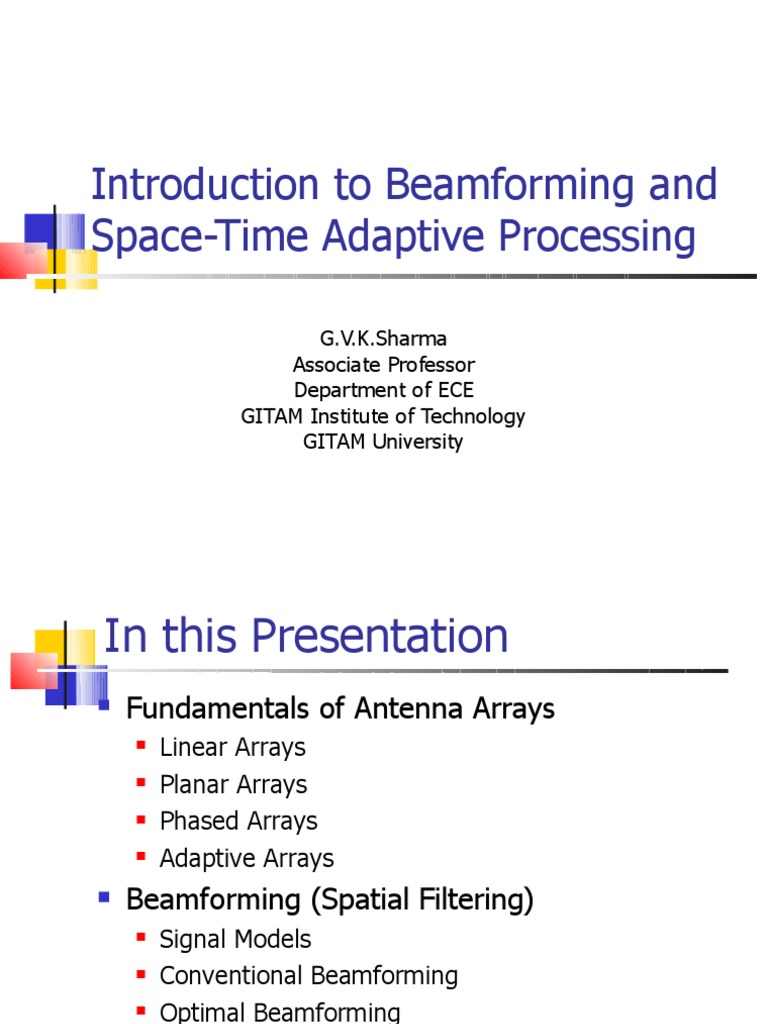 Adaptive Beam Forming and Space Time Adaptive Processing | PDF | Signal ...