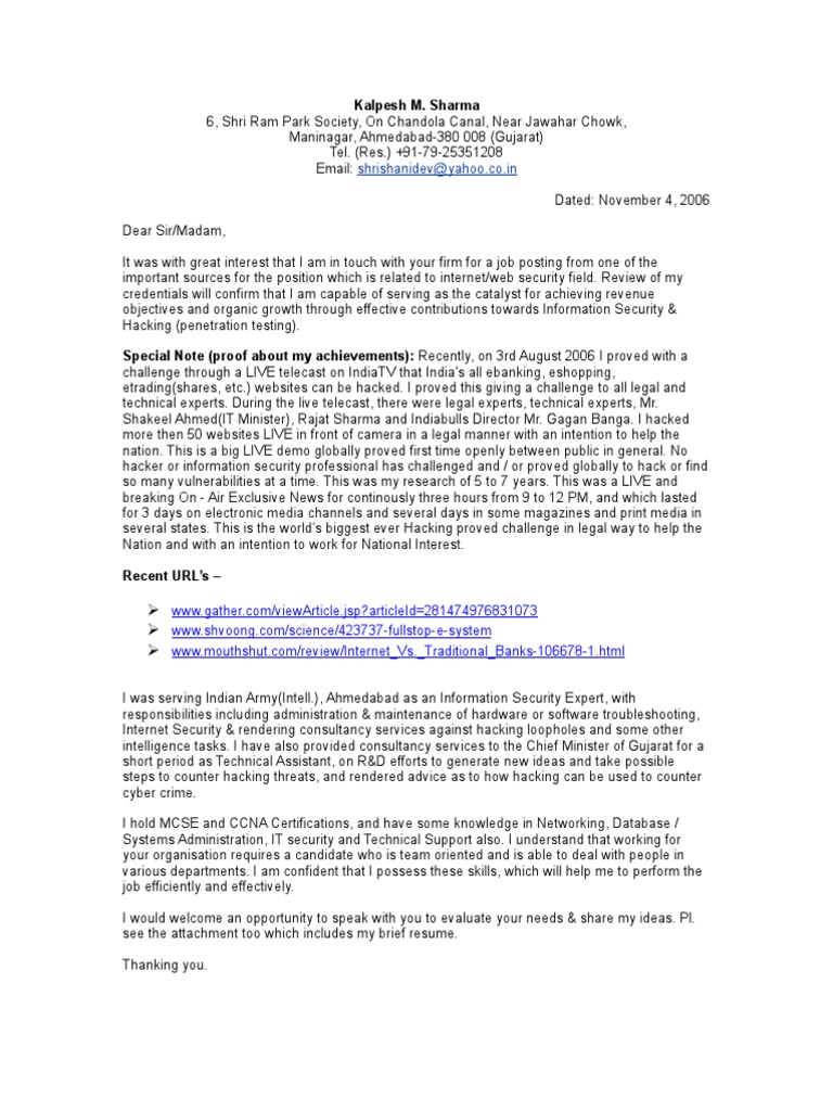 Hacker's Portfolio | Download Free PDF | Information Security | Cisco ...