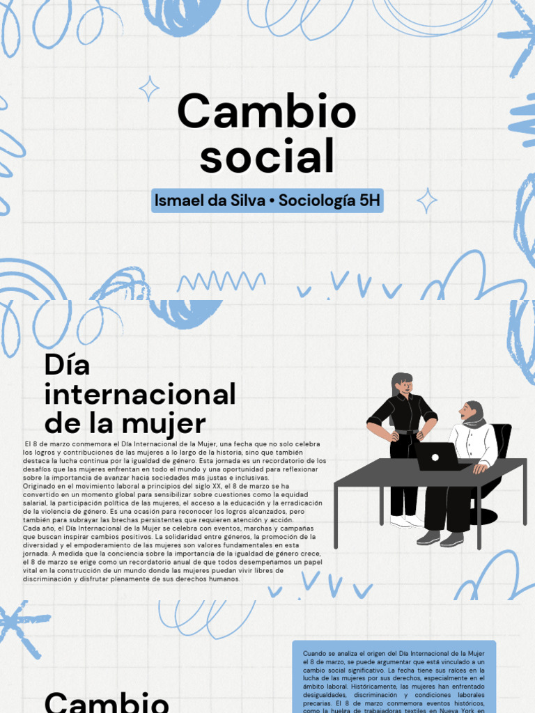 Blue Doodle Project Presentation | PDF | Estudios de género | Igualdad de género