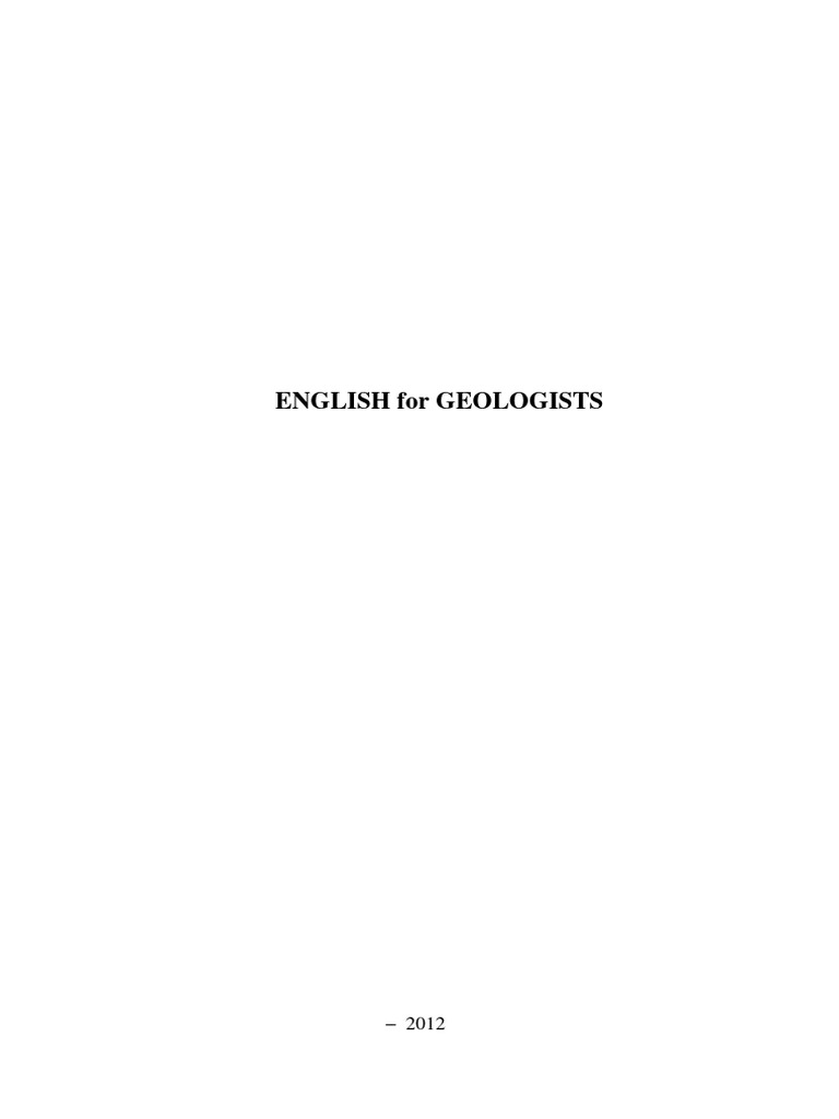 English for Geologists: A Study Guide | PDF | Earth Sciences | Minerals