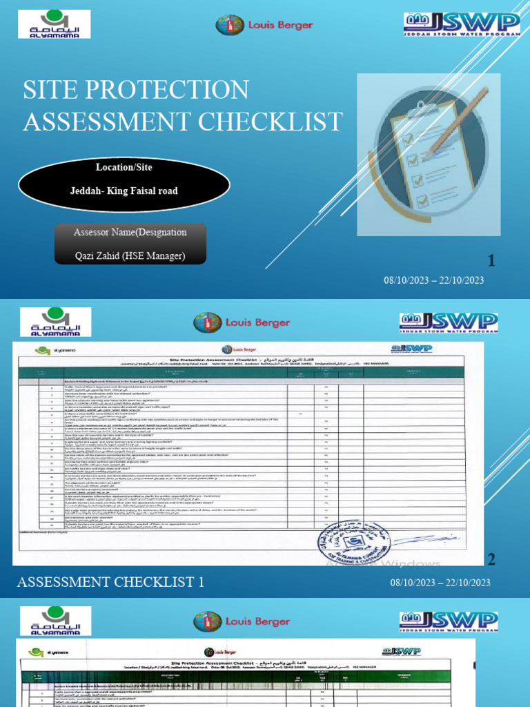 Site Protection Assesment Checklist-2 | PDF | Land Transport | Road Transport