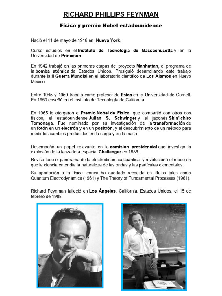 Richard Phillips Feynman | PDF | Historia