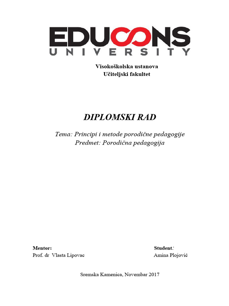 Amina Plojević - Diplomski Rad | PDF