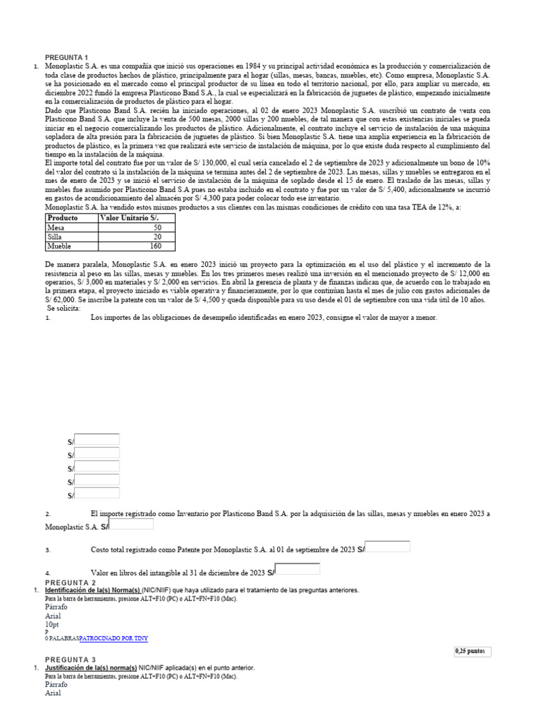 Final Taller Mod 2 202302 | PDF | Business | normas internacionales de INFORMACION FINANCIERA