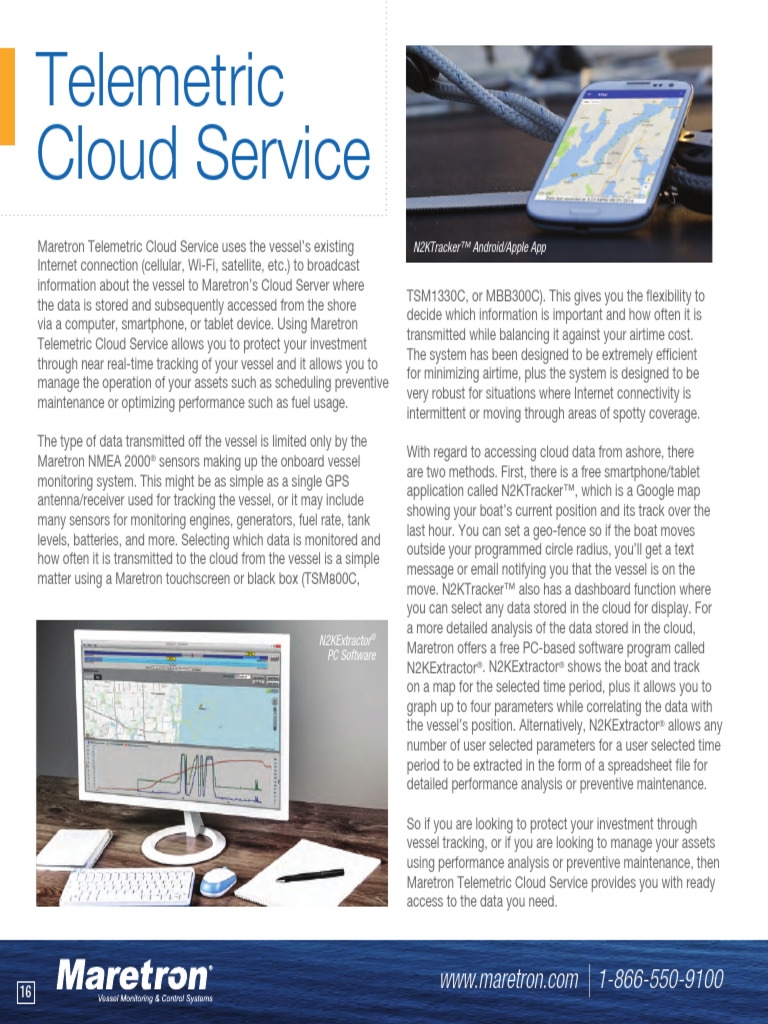 Maretron Telemetric Cloud Service Datasheet | PDF | Cloud Computing ...