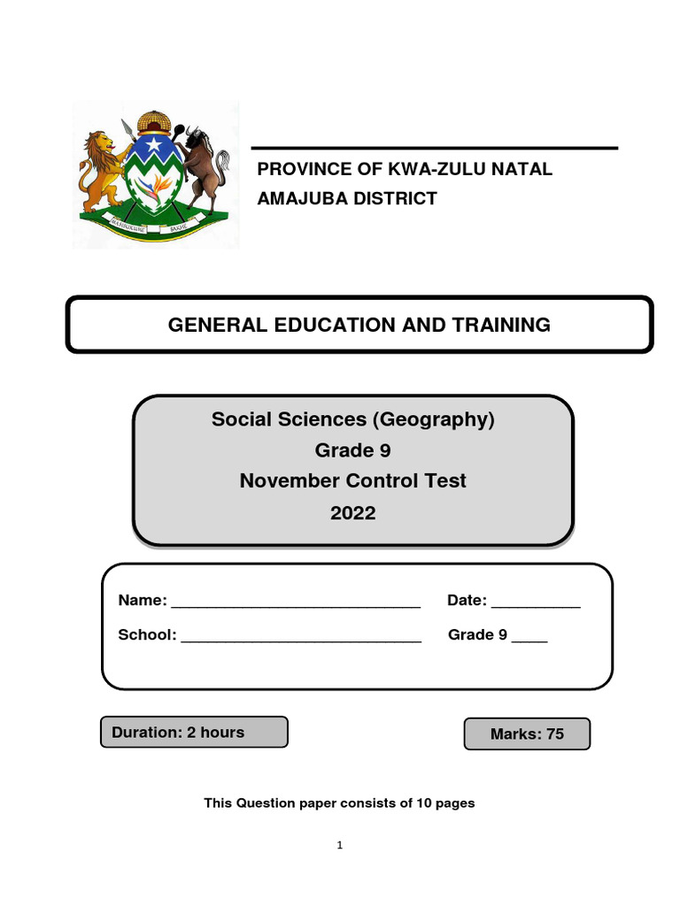 Grade 9 Geography T4 Controlled | PDF | Erosion | River