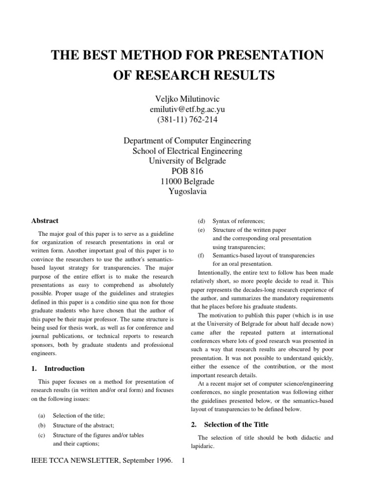 Guidelines for Effective Research Presentations | PDF