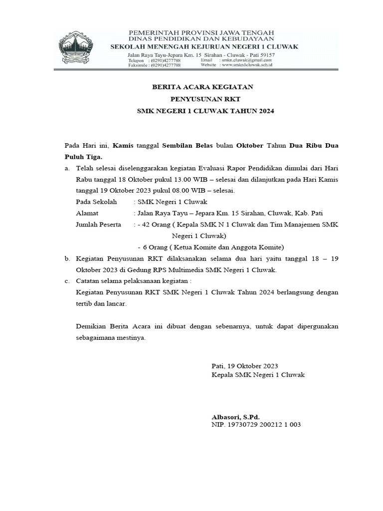 Berita Acara Kegiatan | PDF