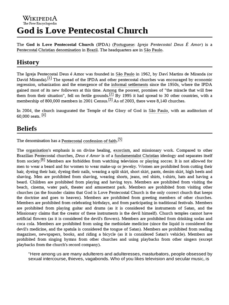 God Is Love Pentecostal Church | PDF | Christian Theological Movements ...