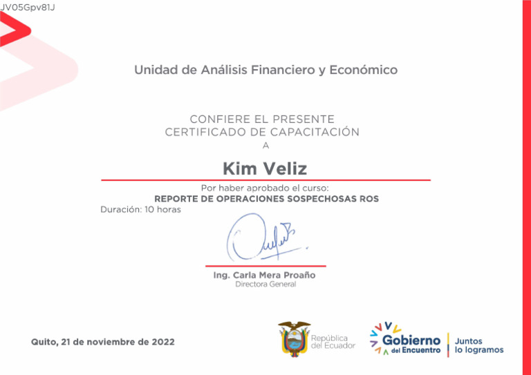 Certificado Uafe | PDF