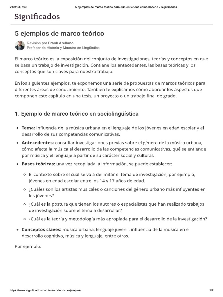 4.1 Ejemplos de Marco Teorico | PDF