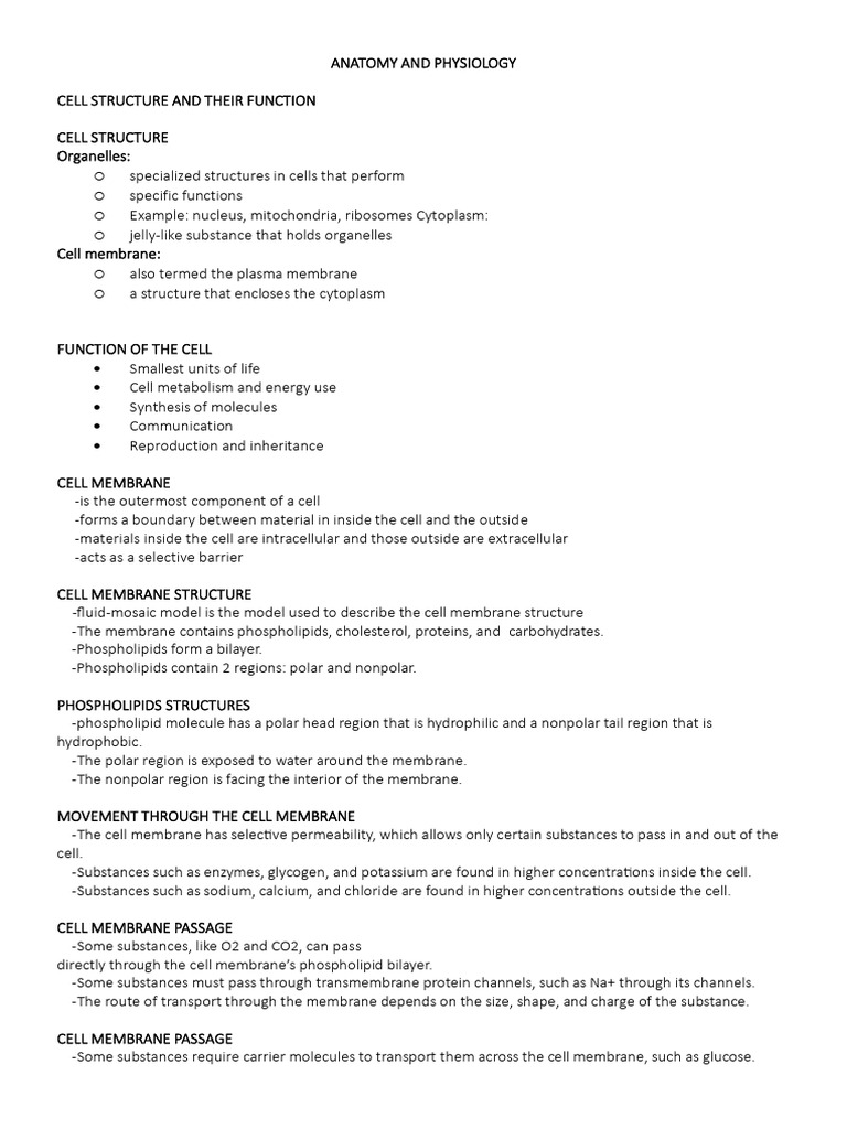 Anaphy Mod3 PDF | PDF | Cell Membrane | Endoplasmic Reticulum