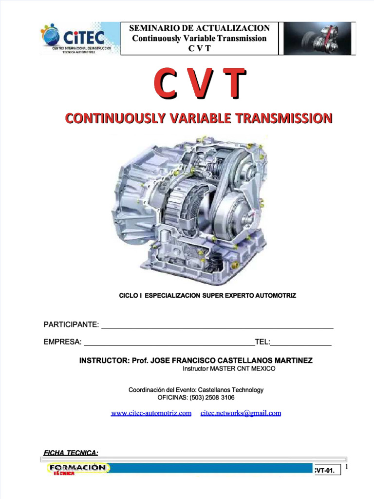 PDF Manual Cvt Compress | PDF | Embrague | Transmisión automática