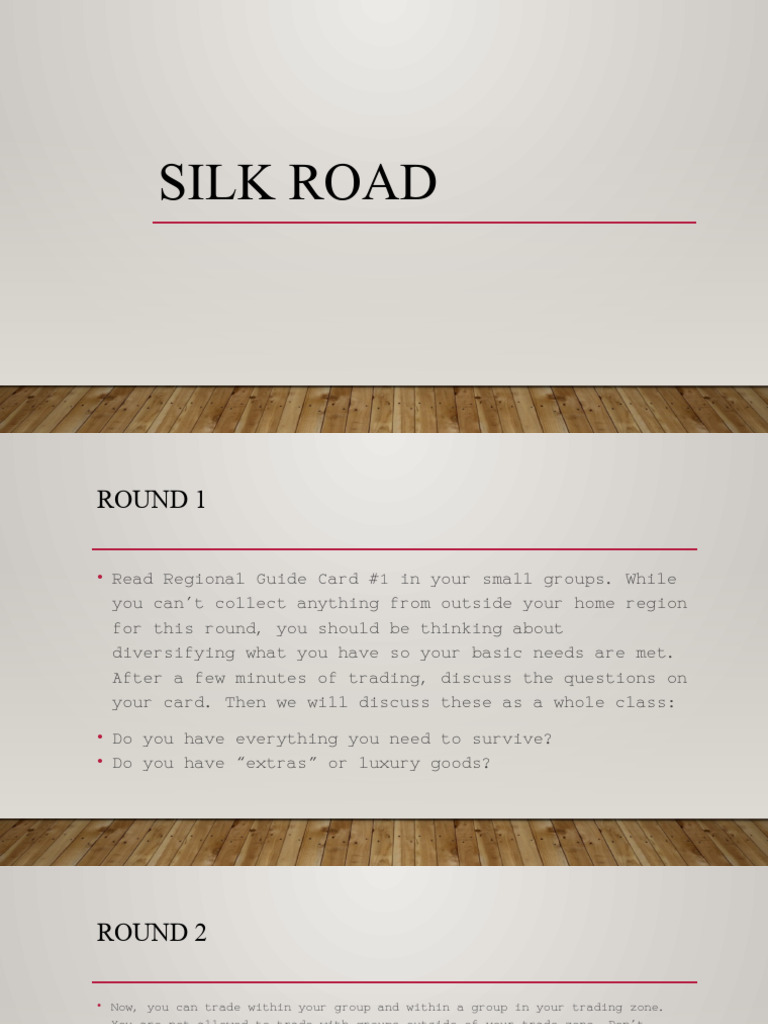 Silk Road Game | PDF