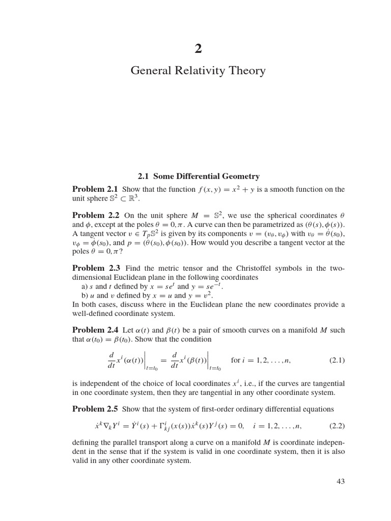 07.0 PP 43 76 General Relativity Theory | PDF | Tensor | Coordinate System