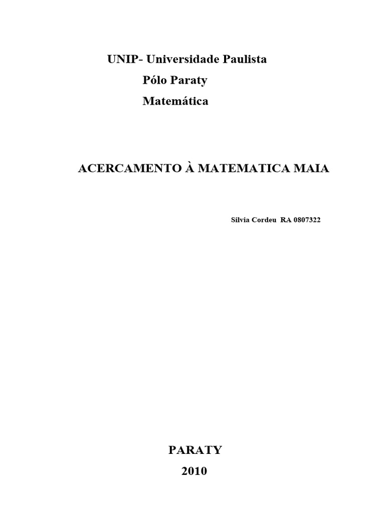 Introduccion A La Matematica Maya ... TCC Unipp | PDF