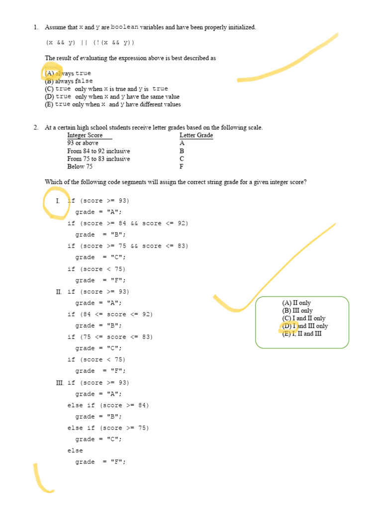 Exam 3 Review | Download Free PDF | Integer (Computer Science) | Boolean Data Type