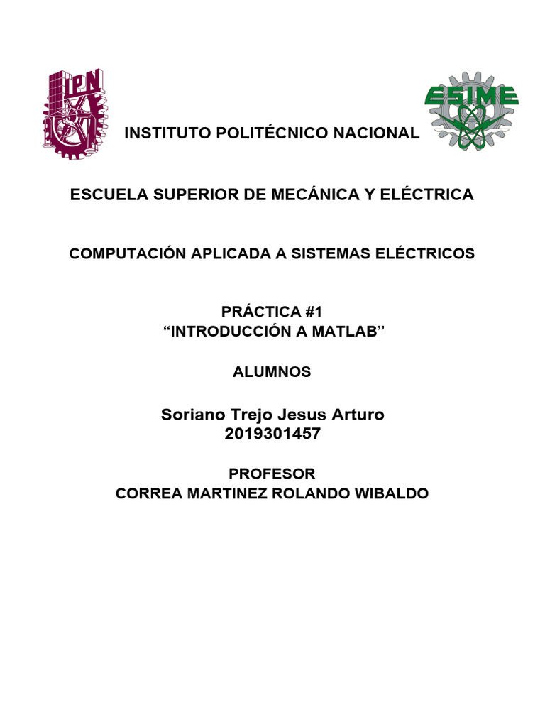 Práctica 1 Compu | PDF | Matriz (Matemáticas) | Archivo de computadora