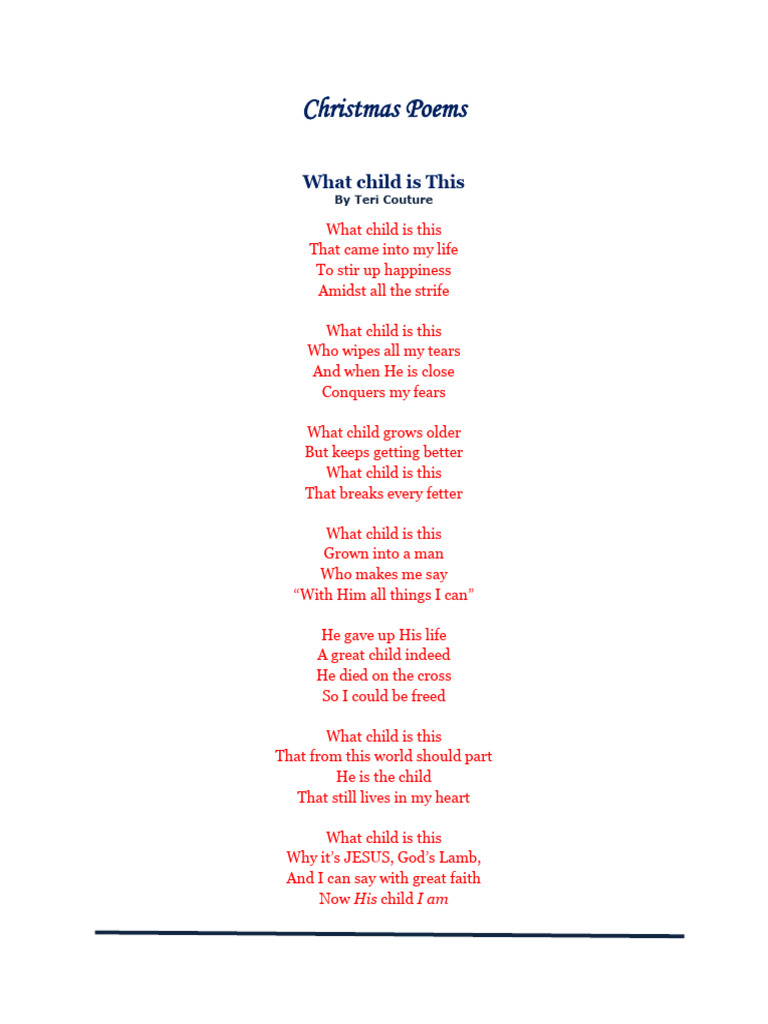 Christmas Poems | PDF