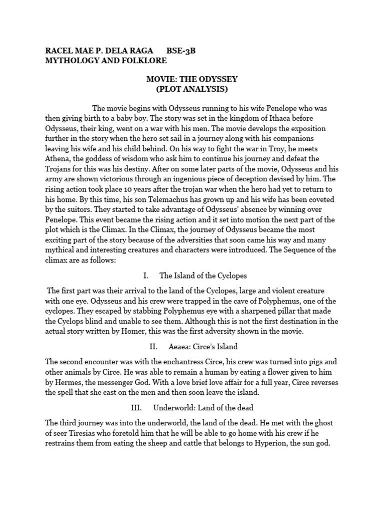 Plot Analysis of The Odyssey | PDF | Odysseus | Penelope