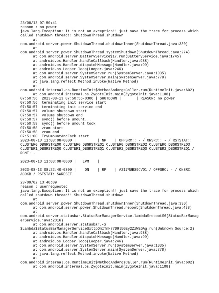 Power Off Reset Reason Backup | PDF | Java (Programming Language) | Computer Architecture