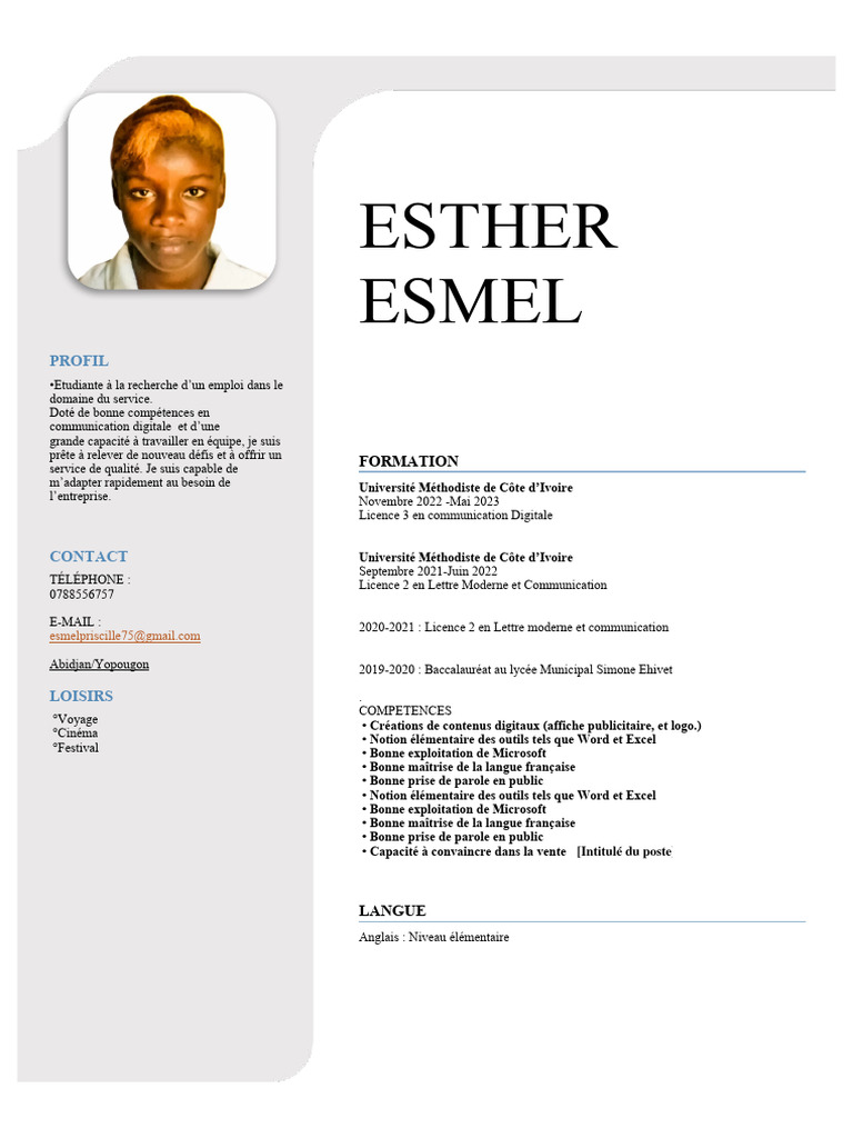 CV Esther Esmel | PDF