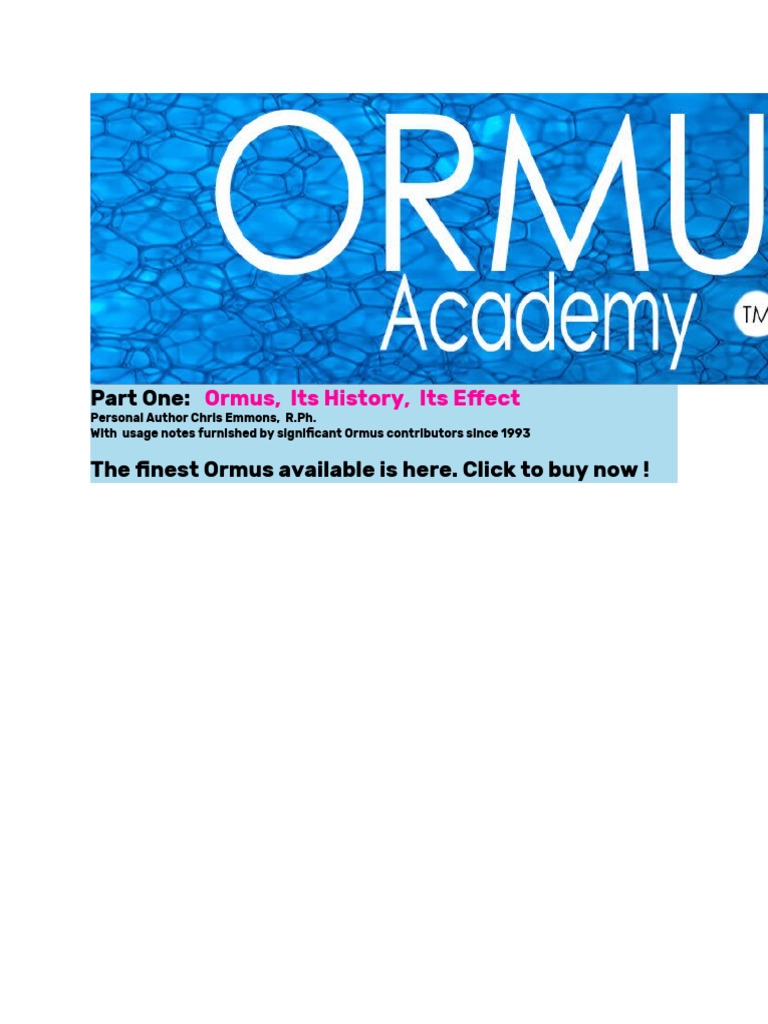 Ormus: History and Modern Alchemy | PDF