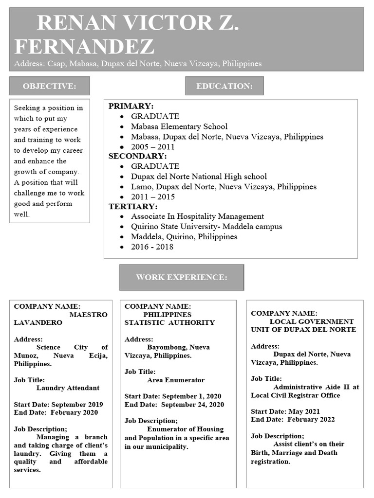 CV Ren | PDF | Food And Drink