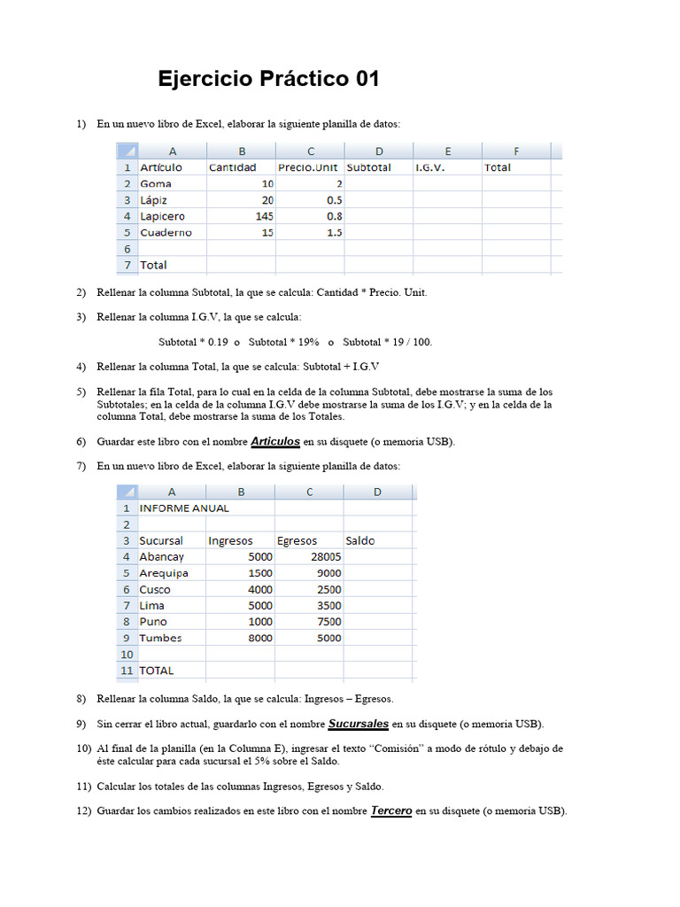 Practicas_excel | PDF | Microsoft Excel | Ingeniería Informática