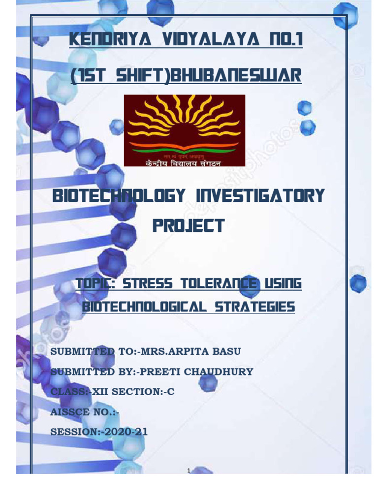 Stress Tolerance in Biotechnology | PDF | Genetically Modified Crops ...