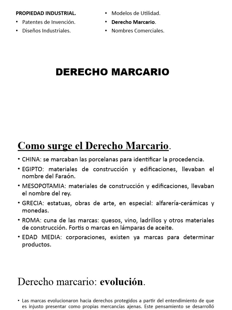 64 DERECHO MARCARIO Presentacion | PDF | Marca | Derechos de autor