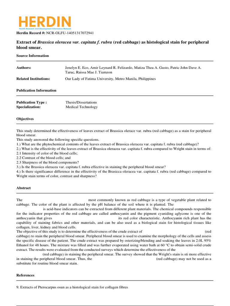 Herdin - NCR Olfu 14051317072941 | PDF | Staining | Cabbage