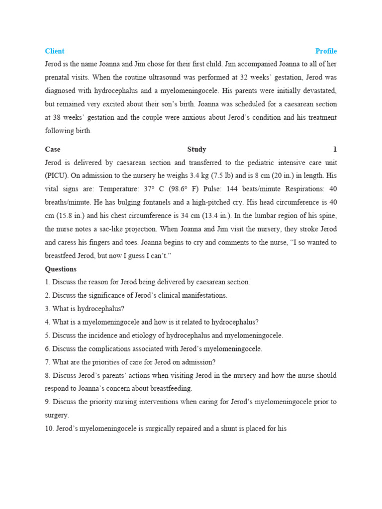 Case Study Pediatrics Nursing | PDF