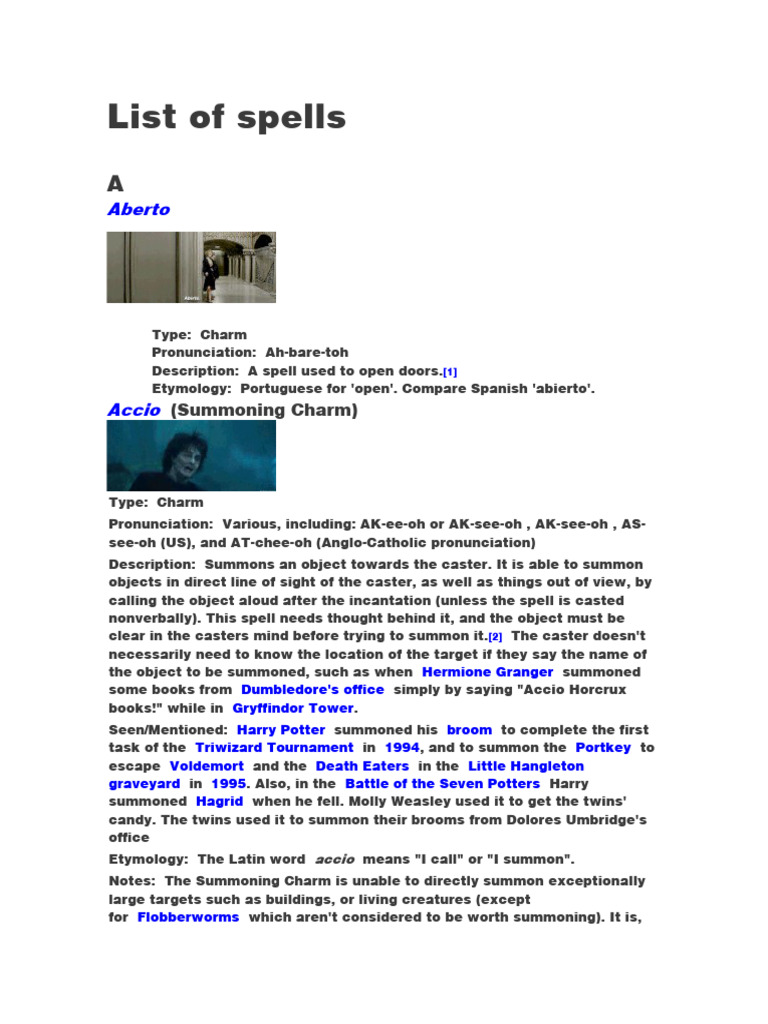 List of Spells | PDF