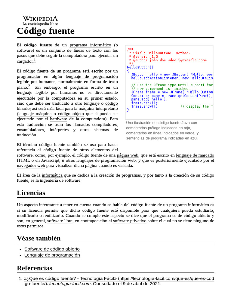 Código Fuente | PDF | Código fuente | Programación