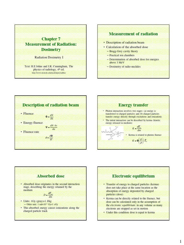 PowerPoint Presentation | PDF | Absorbed Dose | Dosimetry