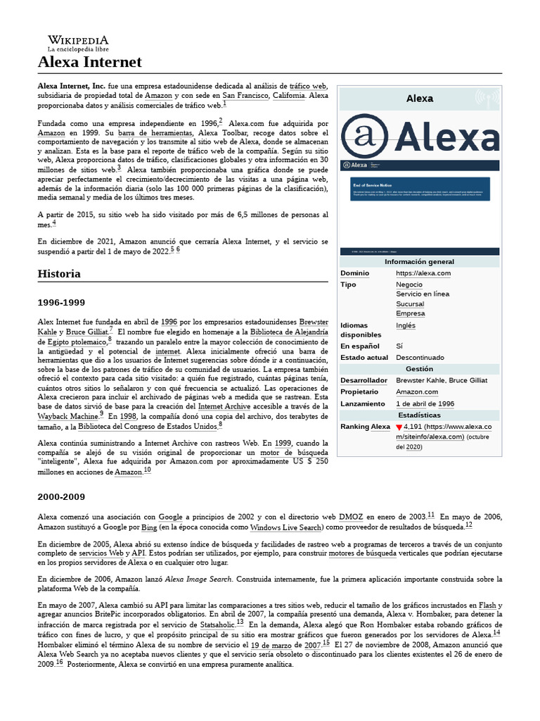Alexa Internet | PDF | Servicios en línea | Cibercrimen