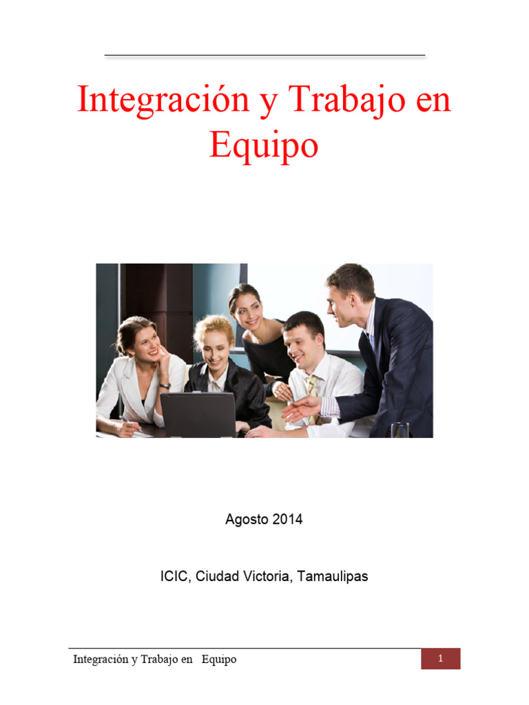 Integración y Trabajo en Equipo Autor Dr. Ramón Aguirre Vara | PDF ...