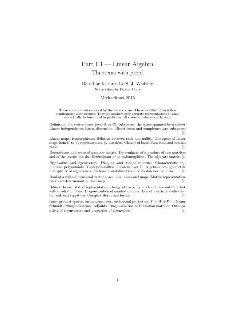Linear Algebra THM Proof | PDF | Matrix (Mathematics) | Eigenvalues And ... Linear Algebra THM Proof | PDF | Matrix (Mathematics) | Eigenvalues And ...