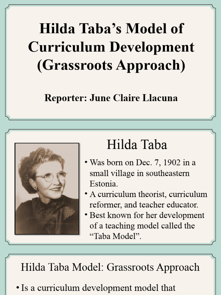 Hilda Taba Model Llacuna | PDF | Curriculum | Teachers