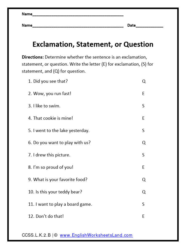 End Punctuation Answer Keys | PDF